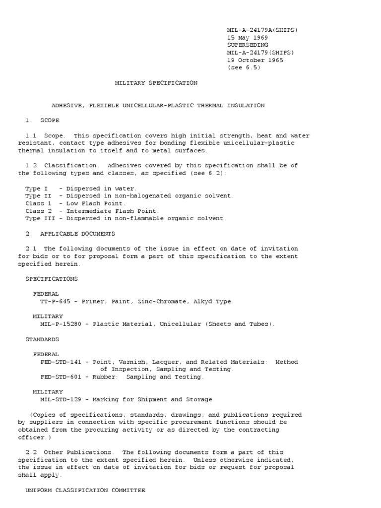 MILITARY SPECIFICATION a24179a | Packaging And Labeling | Specification ...