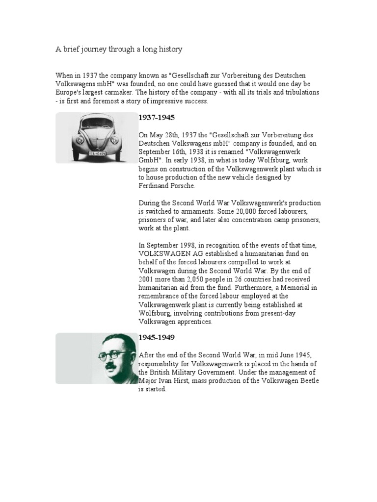 Volkswagen's Historic Evolution | PDF | Volkswagen | Vehicle Technology
