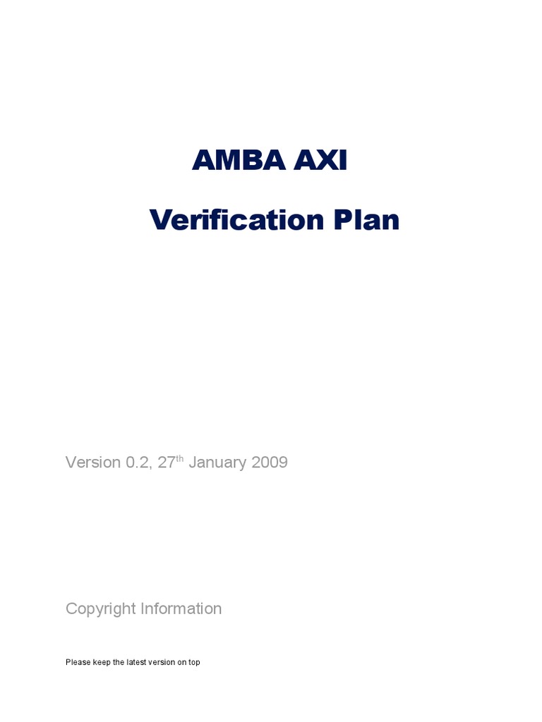 AXI Verification Plan | PDF | Software Engineering | Data