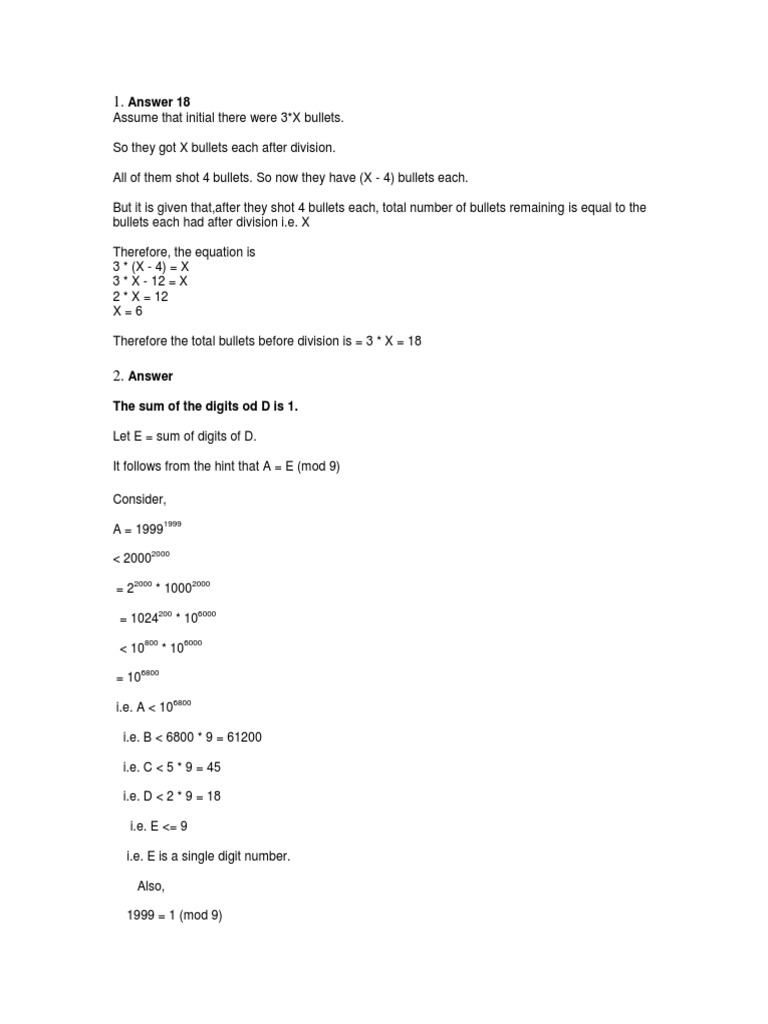 1 Ans | PDF | Summation | Odds