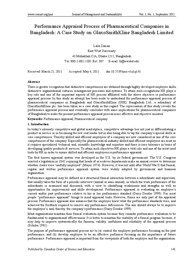 Pharma Case Study PDF | Download Free PDF | Performance Appraisal ...