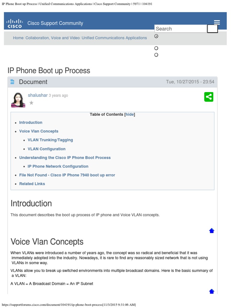Cisco IP Phone Boot Process Explained | PDF | Network Switch | Ip Address