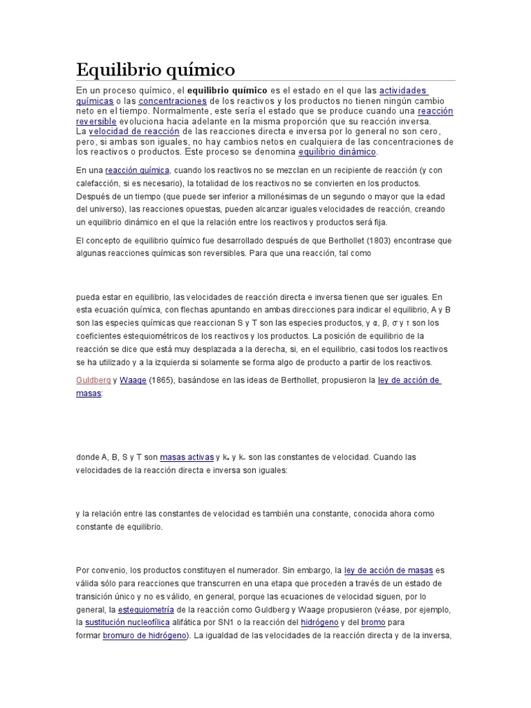 Eq Q | PDF | Equilibrio químico | Química