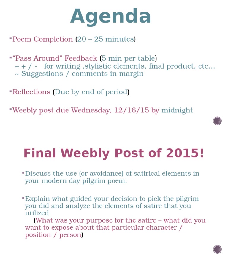 Final Poem Agenda | PDF