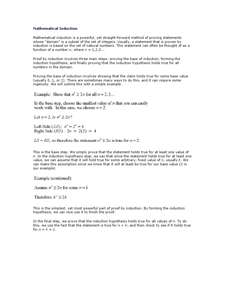 Mathematical Induction | PDF | Continuous Function | Tangent