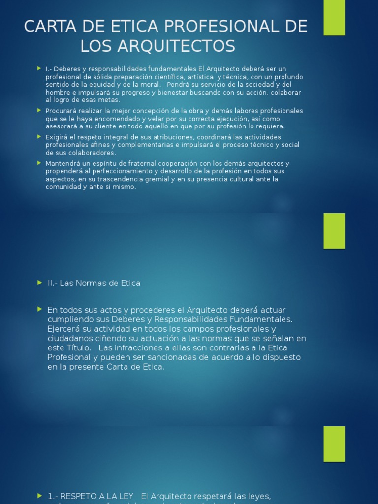 Carta de Etica Profesional de Los Arquitectos | PDF | Arquitecto | Moralidad