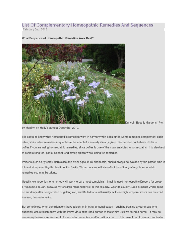 Homeopathy Remedy Relationship | PDF | Homeopathy | Nature