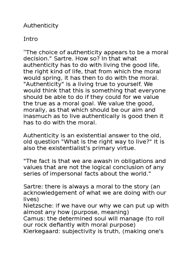 Authenticity | PDF | Authenticity (Philosophy) | Existentialism