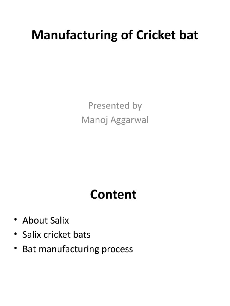Cricket Bat Manufacturing Process Explained | PDF