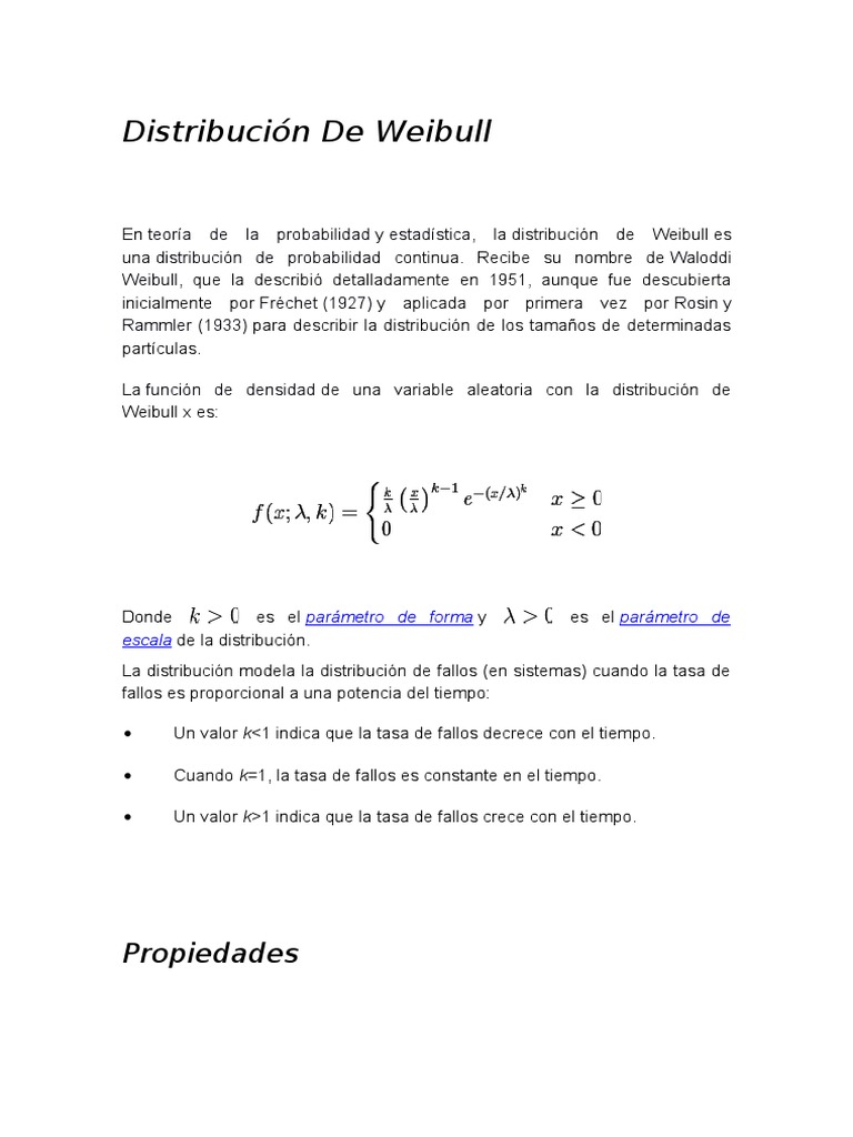 Distribución de Weibull y sus Aplicaciones | PDF | Teoría estadística ...
