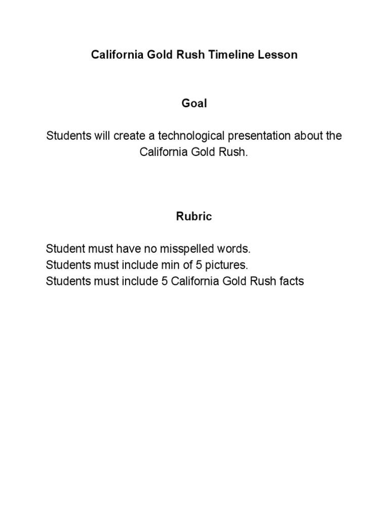 California Gold Rush Lesson Plan | PDF