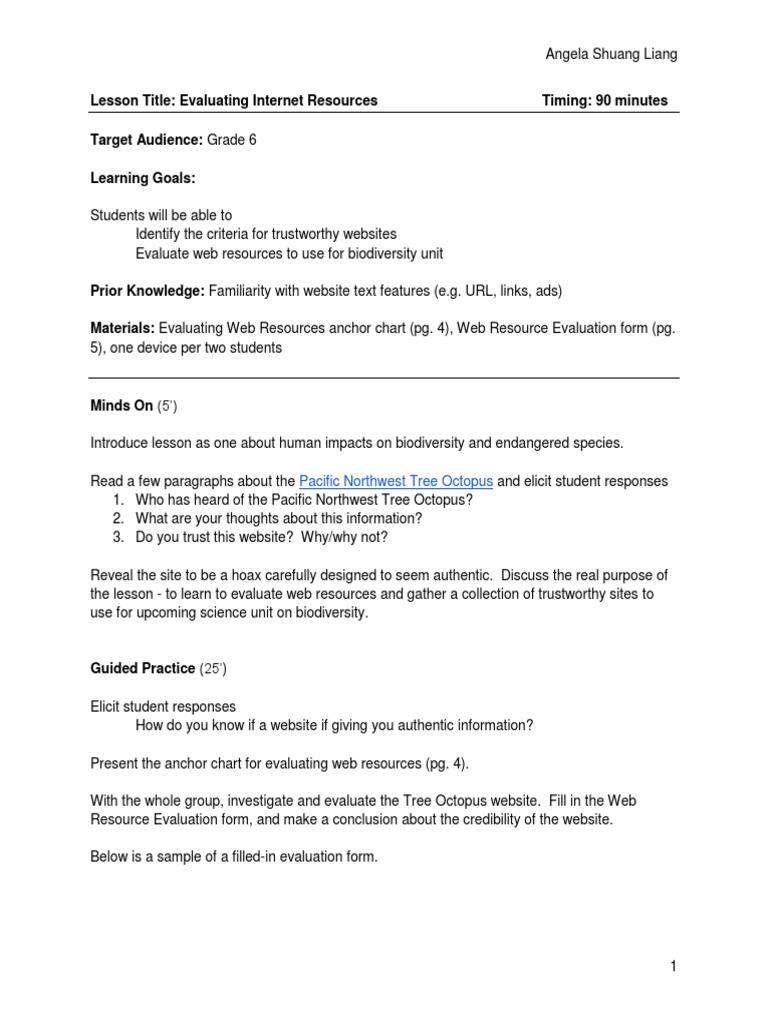 Evaluating Web Resources for Students | PDF | World Wide Web | Internet ...