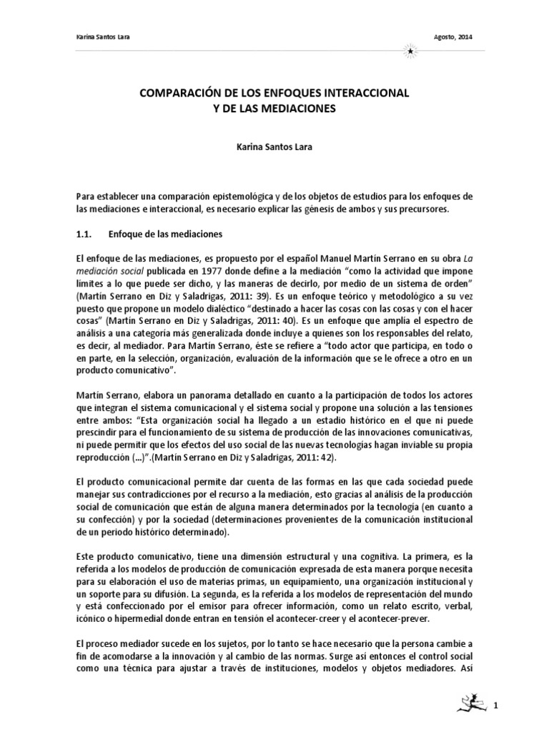 Comparación de Enfoques Interaccional y Mediaciones | Unduh gratis PDF ... Comparación de Enfoques Interaccional y Mediaciones | Unduh gratis PDF ...