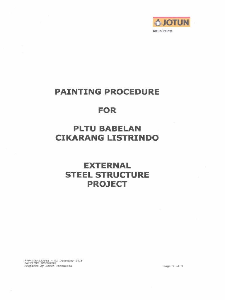 Painting Procedure Jotun | Paint | Industrial Processes