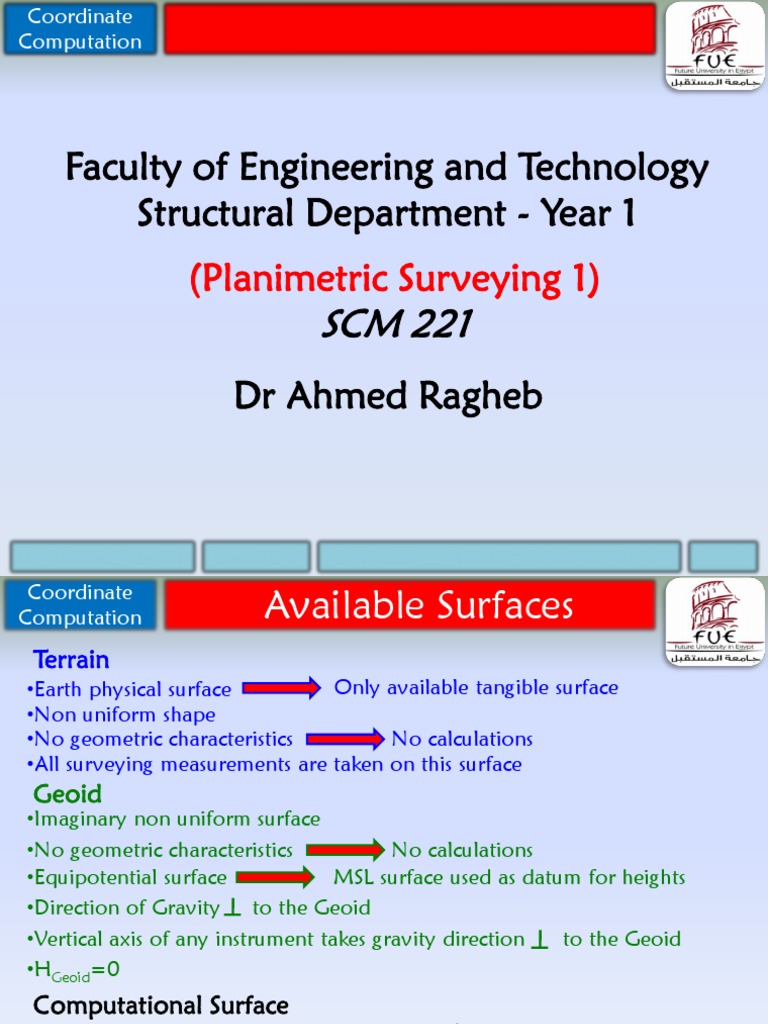 Lecture - 4 - Coordinate Computation PDF | PDF | Geodesy | Mathematical ...