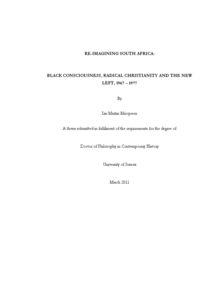 Ian Macqueen - Black Consciousness, Christianity and The New Left | PDF ...