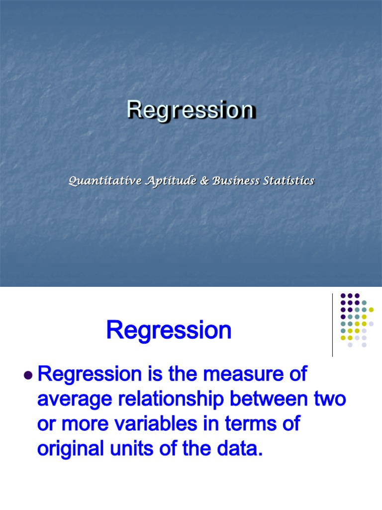 Regression | PDF | Regression Analysis | Ordinary Least Squares