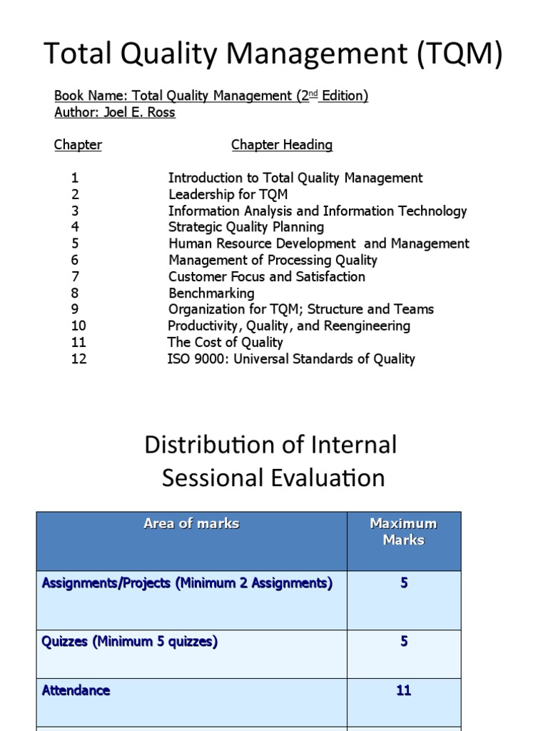 Total Quality Management (TQM) | PDF | Quality Management | Business ...