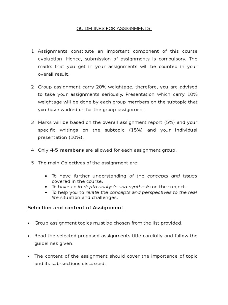 Assignment Submission Guidelines | PDF | Argument | Concept