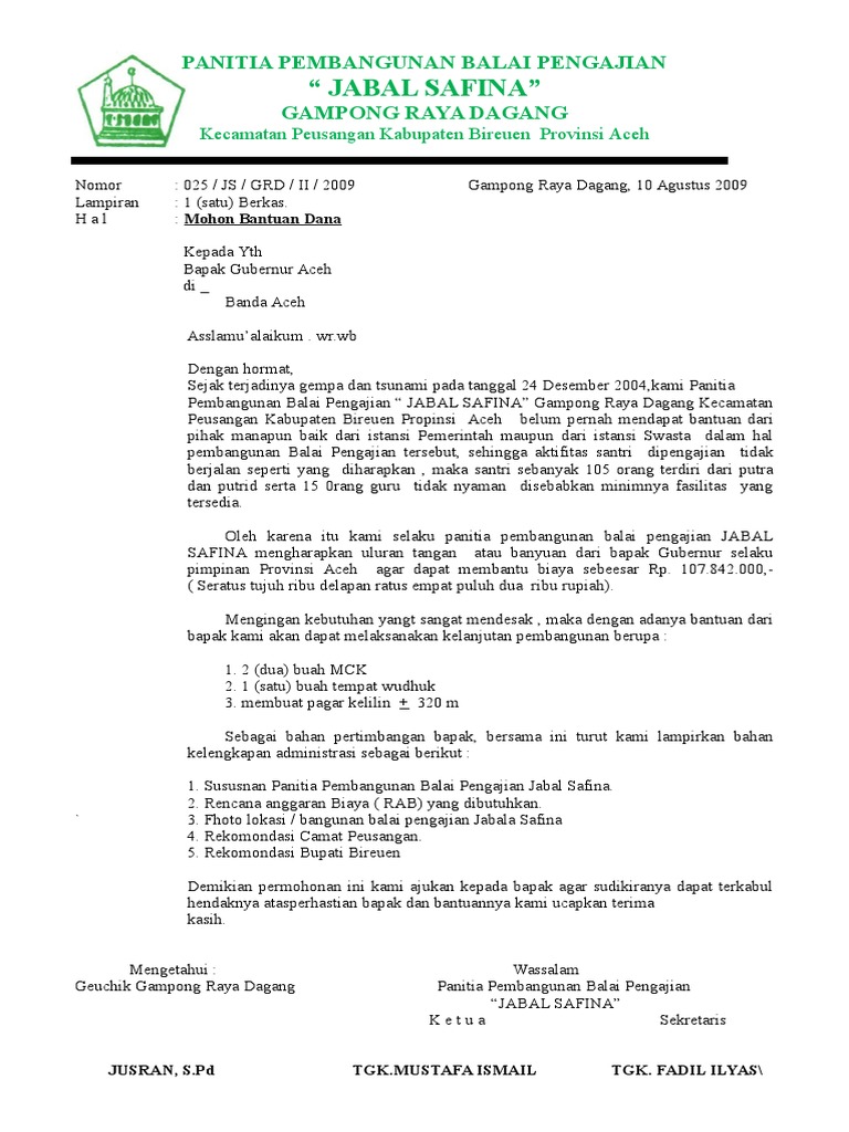 Proposal Balai Pengajian Jabal Safina | PDF