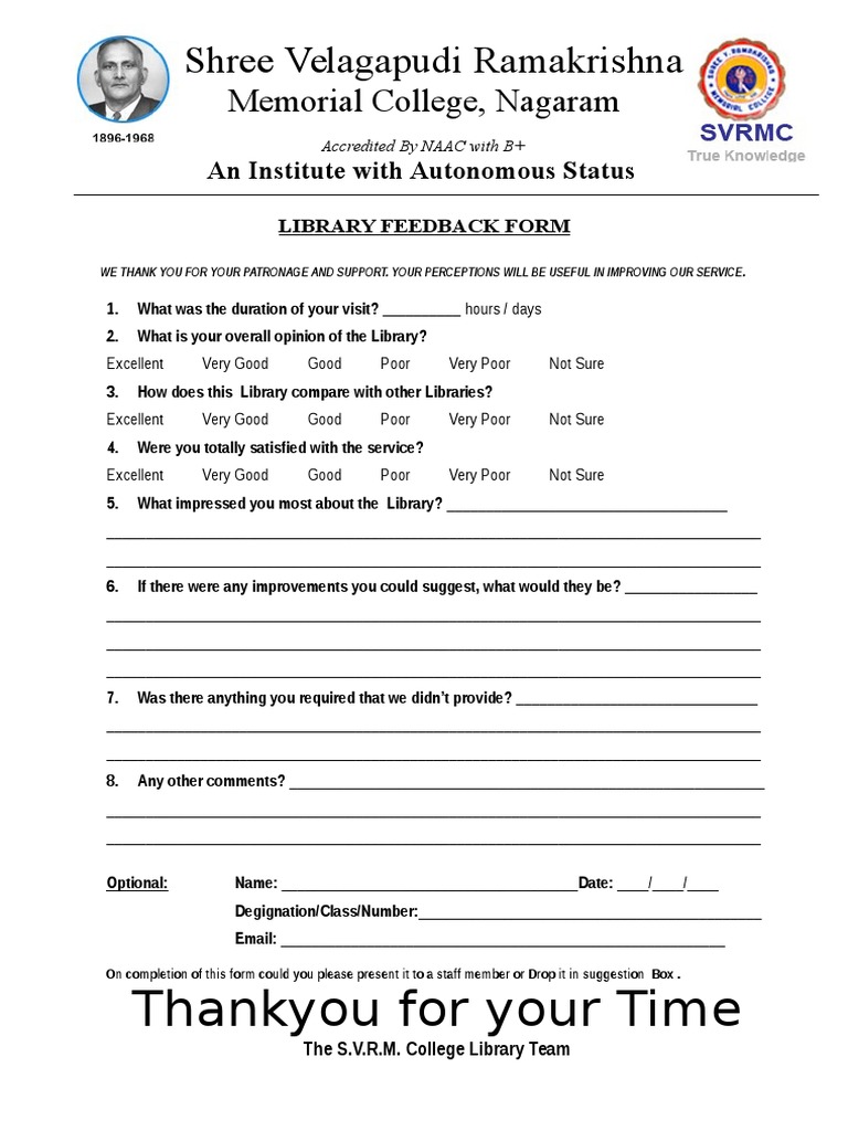 sample-Library-Feedback Form | PDF