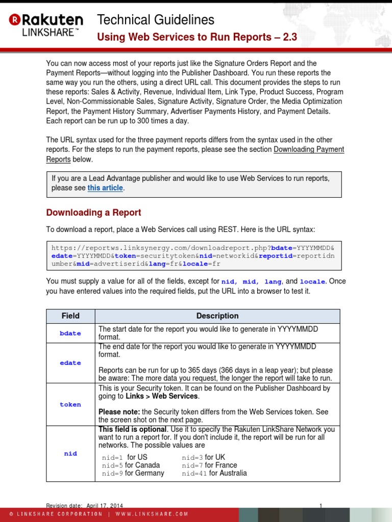Using Web Services To Access Reports - 2.3 PDF | PDF | Financial ...