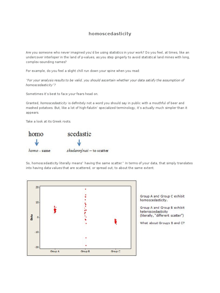 Understanding Homoscedasticity in Statistics | PDF | Heteroscedasticity ...