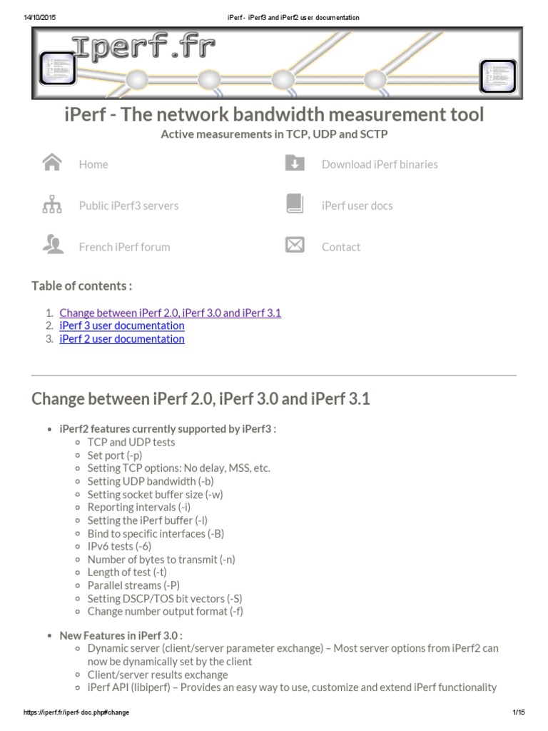 Iperf Iperf3 And Iperf2 User Documentation Pdf Transmission