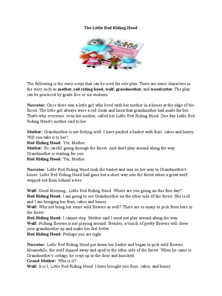 The Classic Tale of Little Red Riding Hood: A Script for Students to ...