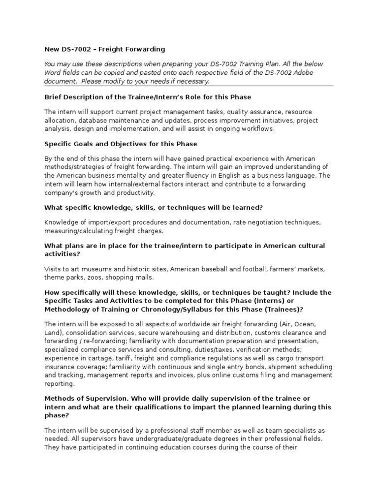 Freight Forwarding New Template | PDF | Internship | Job Hunting