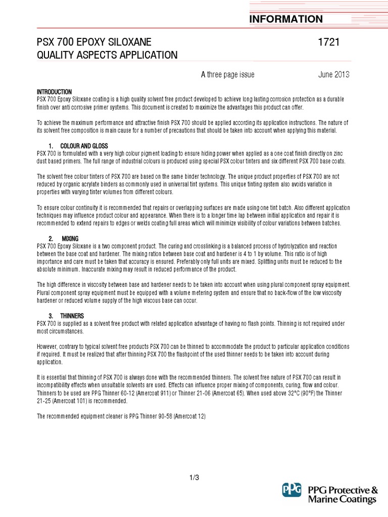 @PSX 700 Info | PDF | Epoxy | Manmade Materials