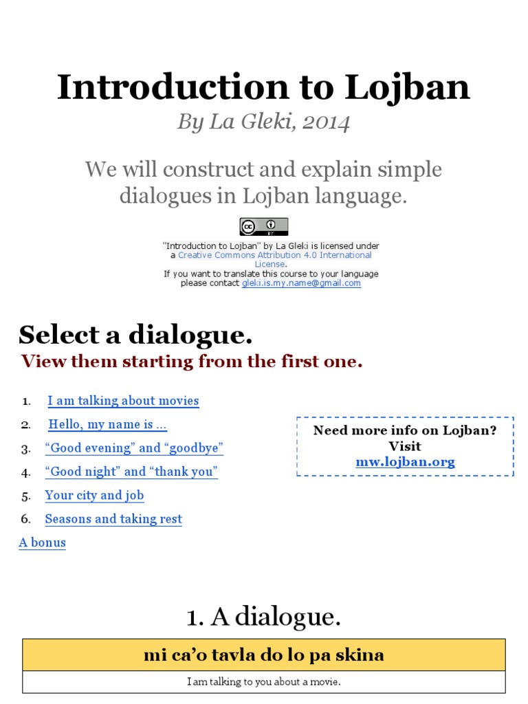Lojban. How to Quickly Create Sentences | Verb | Phrase
