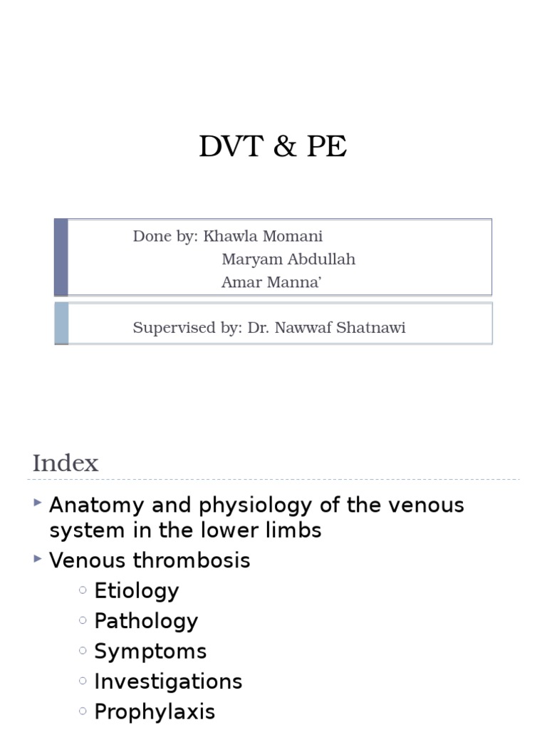 DVT & Pe | PDF | Thrombosis | Vein