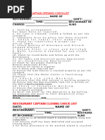 LQA Restaurant Standards | PDF | Waiting Staff | Tableware