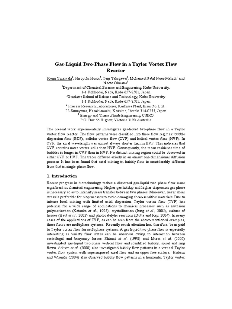 Characterization of Gas-Liquid Two-Phase Flow Patterns and Mixing ...
