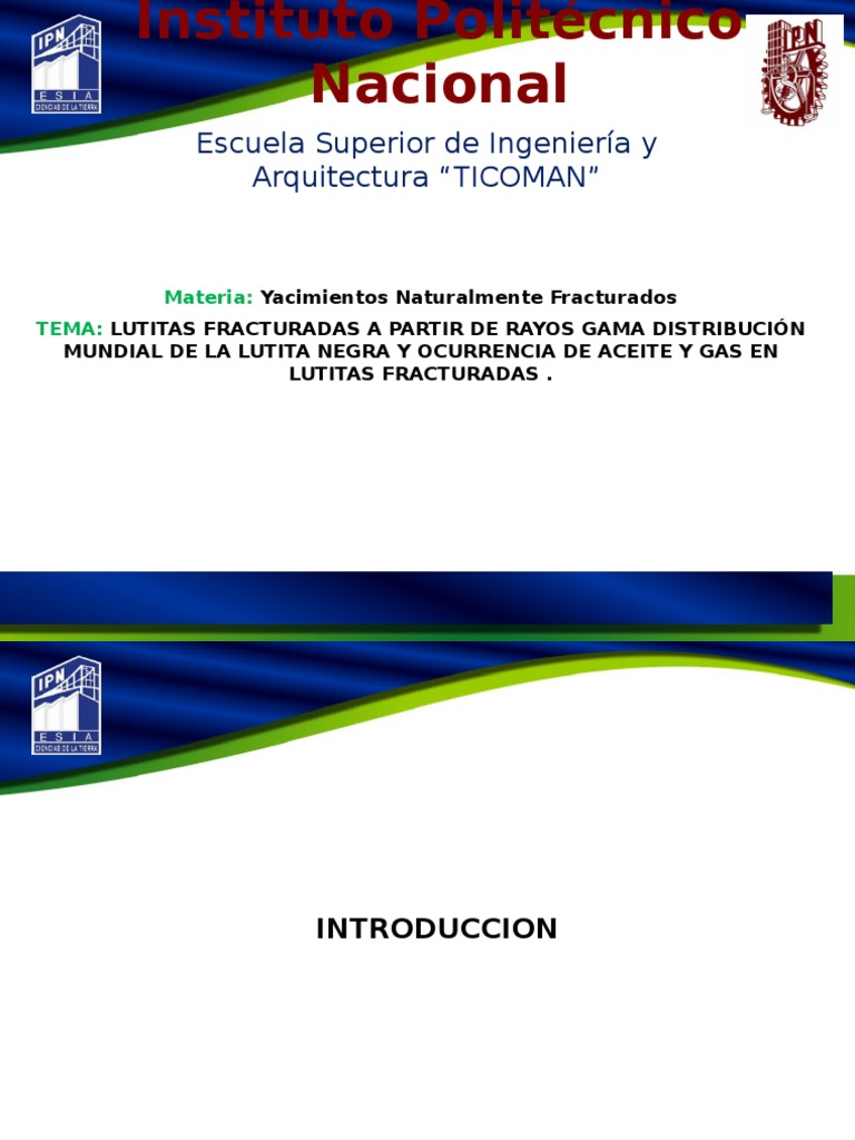 Lutitas Fracturadas A Partir de Rayos Gama Distribución Mundial de La ...
