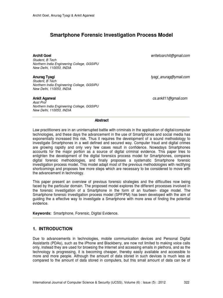 Smartphone Forensic Investigation Model | PDF | Digital Forensics ...