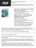Edinburgh Handedness Inventory Guide | PDF | Handedness | Asymmetry