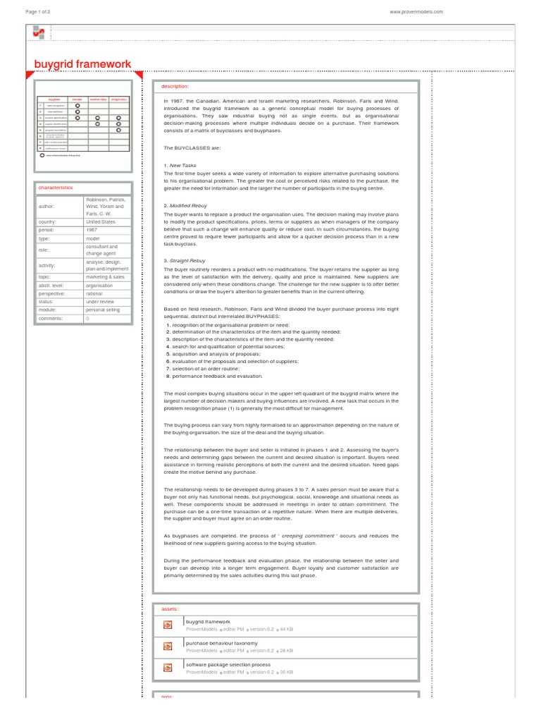 Buygrid Framework Buygrid Framework: Description | PDF | Sales ...