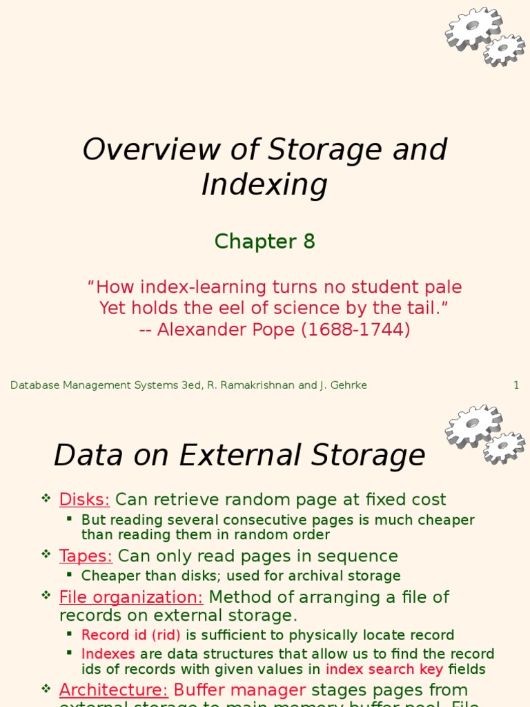 Ch8 Storage Indexing Overview-95 | PDF | Database Index | Computer Data Storage