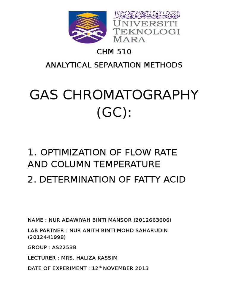 Report 4 GC | PDF | Gas Chromatography | Chromatography