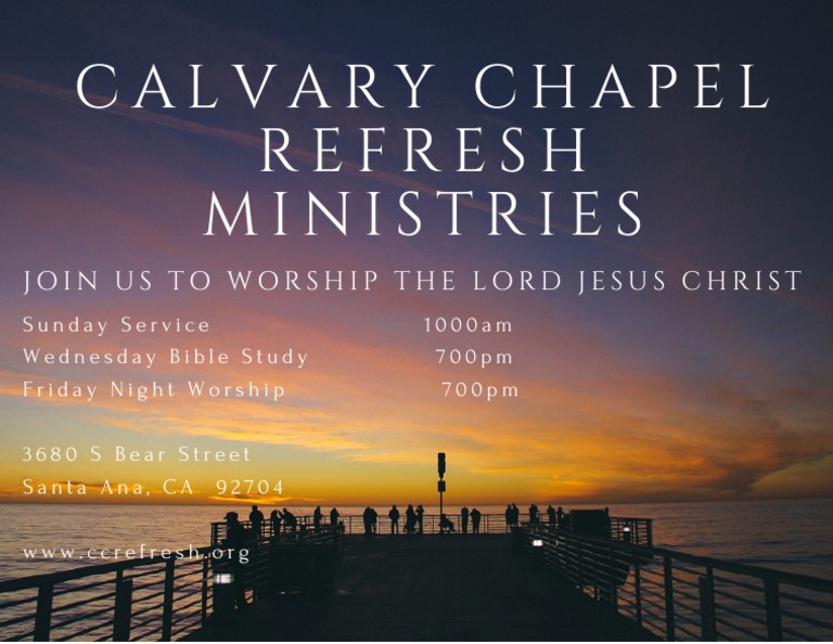 Calvary Chapel Worship Services Schedule | PDF
