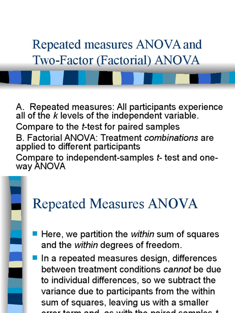 Repeated Measures ANOVA and Two-Factor (Factorial) ANOVA | Download Free PDF | Analysis Of ...