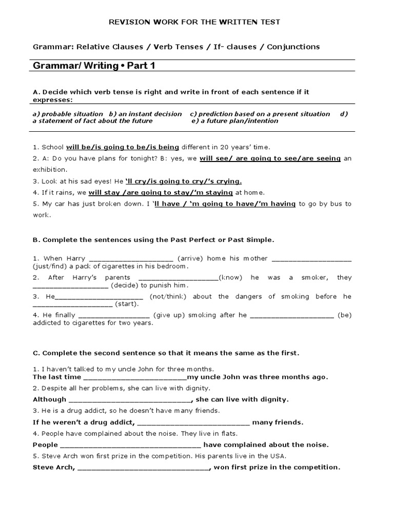 grammar-writing-part-1-revision-work-for-the-written-test-pdf
