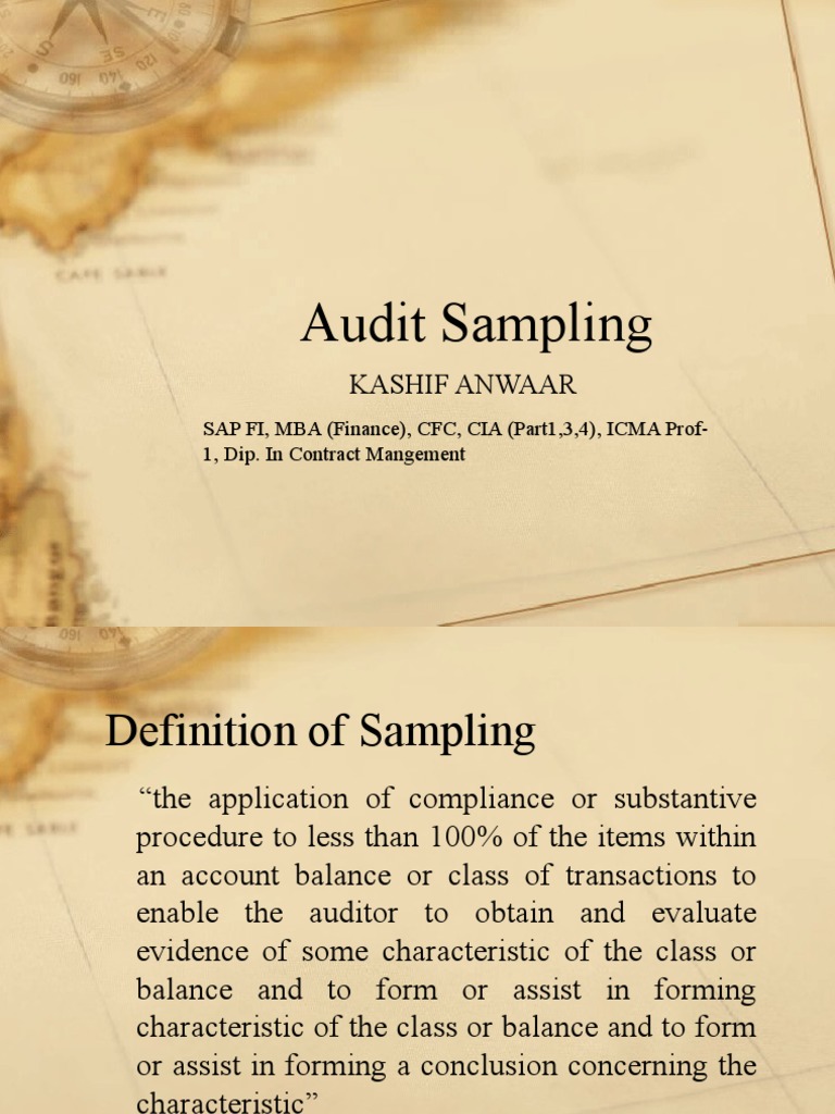Audit Sampling Kashif Anwaar | PDF | Sampling (Statistics) | Sample Size Determination
