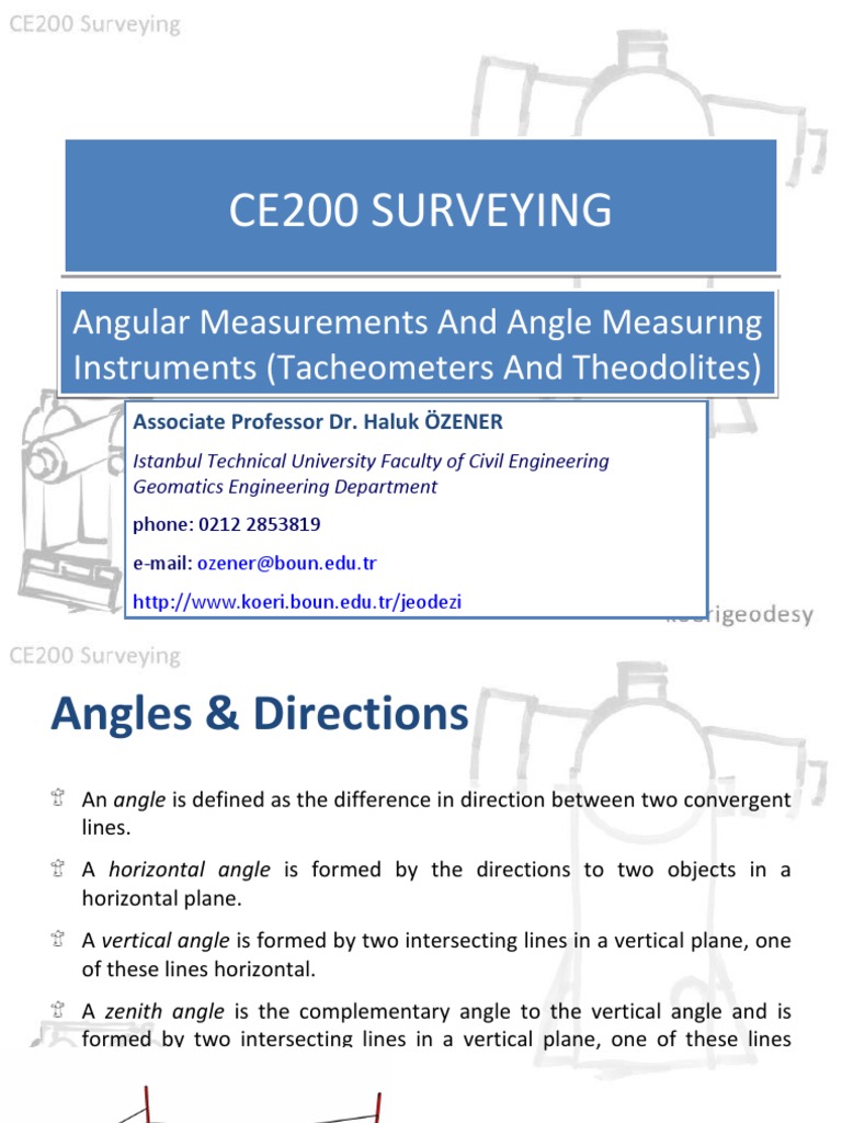 Angle Measurement Theodolite | PDF | Angle | Geomatics