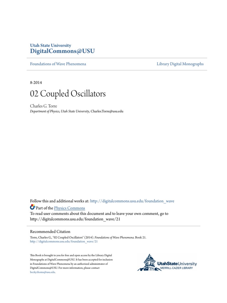 02 Coupled Oscillators | PDF | Normal Mode | Equations