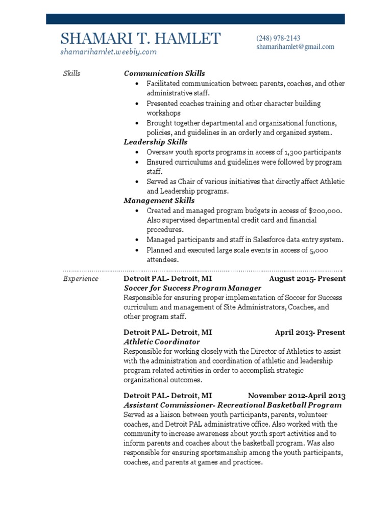 Skill Based Resume Hamlet | PDF