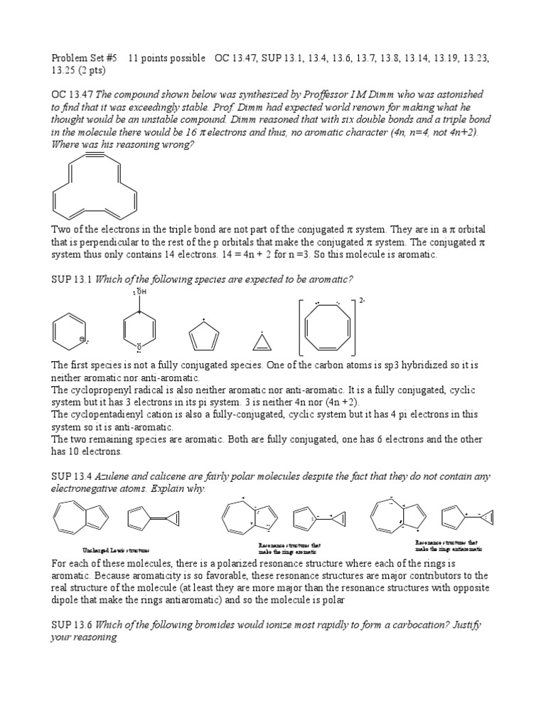 Difficult Questions On Organic Chemistry | PDF | Aromaticity | Chemical ...