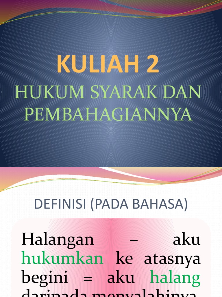 Hukum Syarak dan Pembahagiannya | PDF